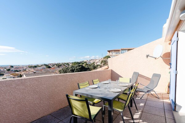 Mi107 Appartement T3 Vue Mer Dans Résidence Avec Piscine Collective - Saint-Pierre-la-Mer